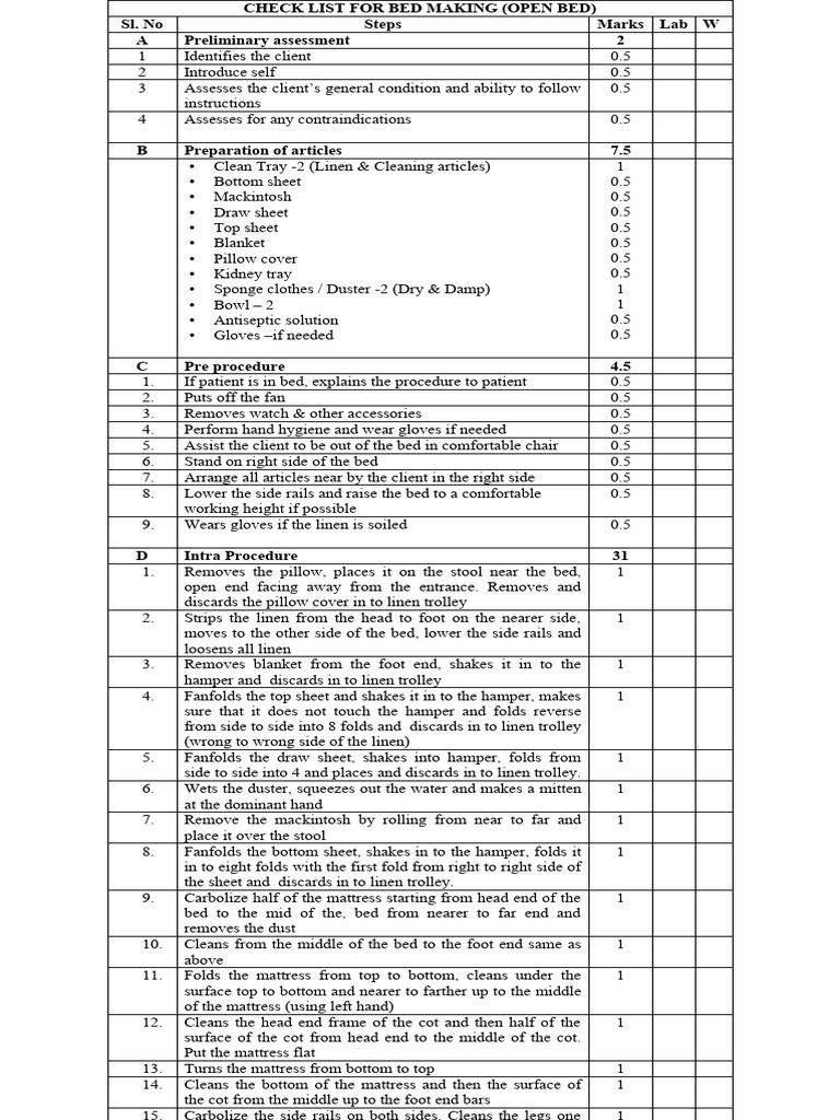 Check Lit For Bed Making | PDF | Bed | Home