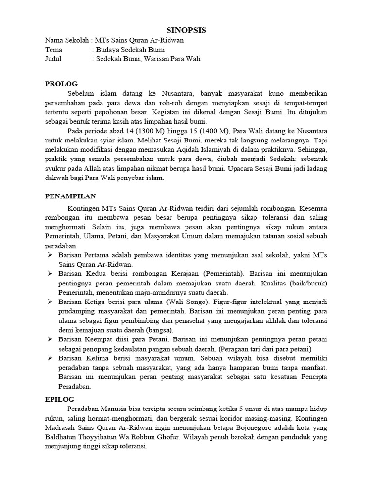 Sinopsis Pawai Budaya Ar-Ridwan | PDF | Agama & Spiritualitas