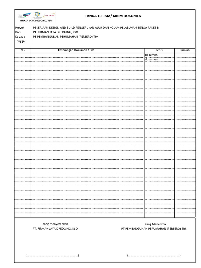 Form Kirim, Terima Dokumen | PDF | Teknologi & Rekayasa