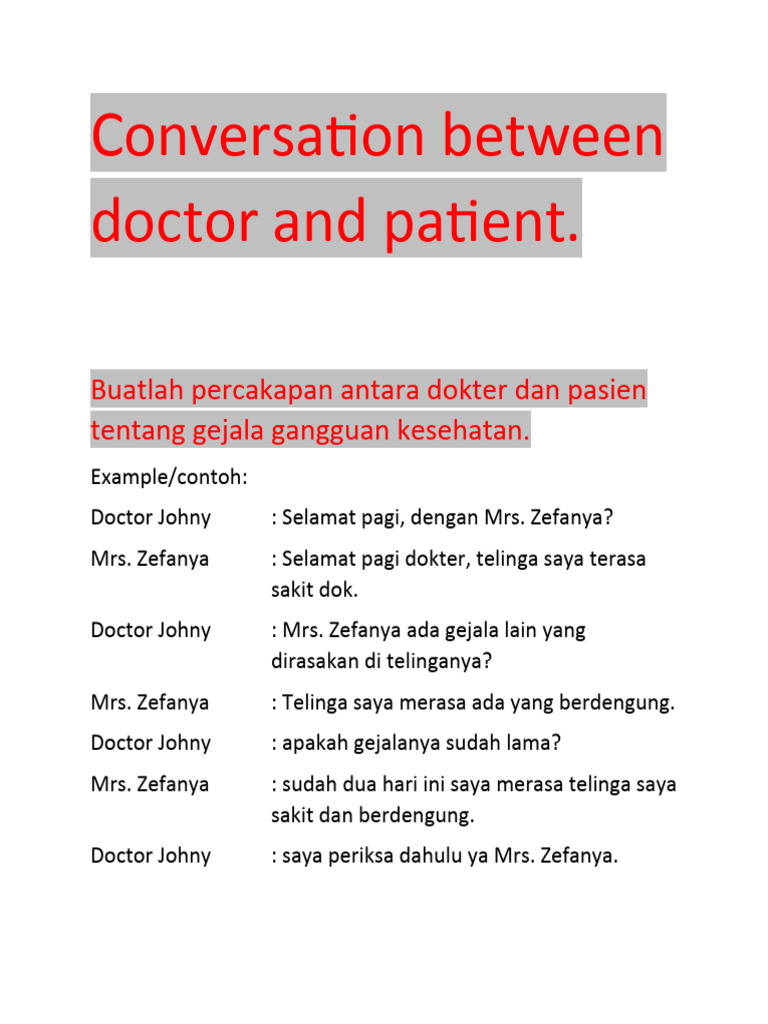 Conversation Between Doctor and Patient | PDF