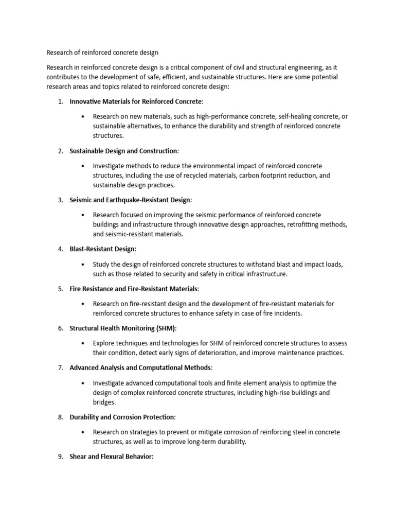 Research Of Reinforced Concrete Design Pdf Reinforced Concrete Concrete