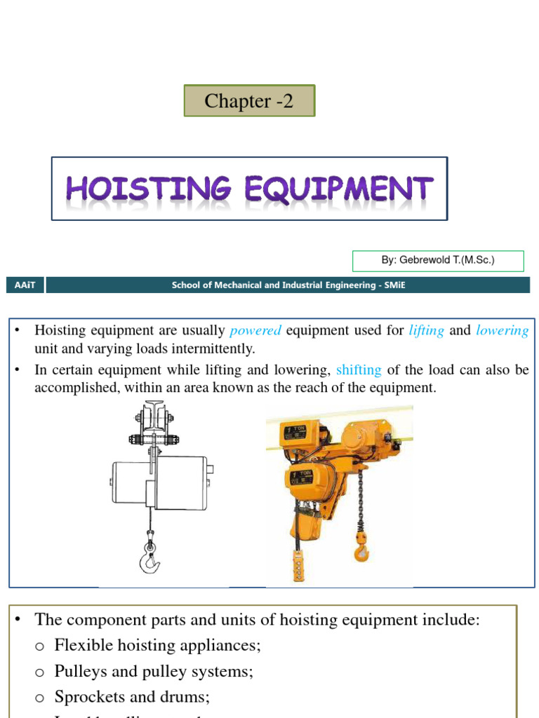 Hoisting Equipment Overview and Types | PDF