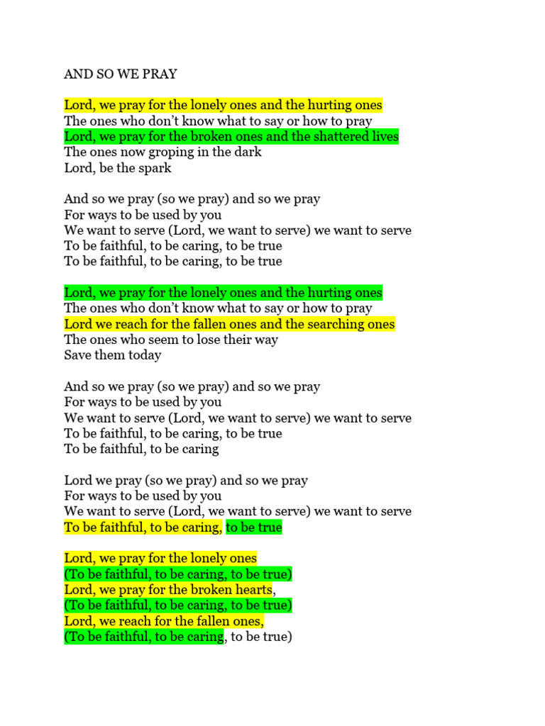 And So We Pray | PDF