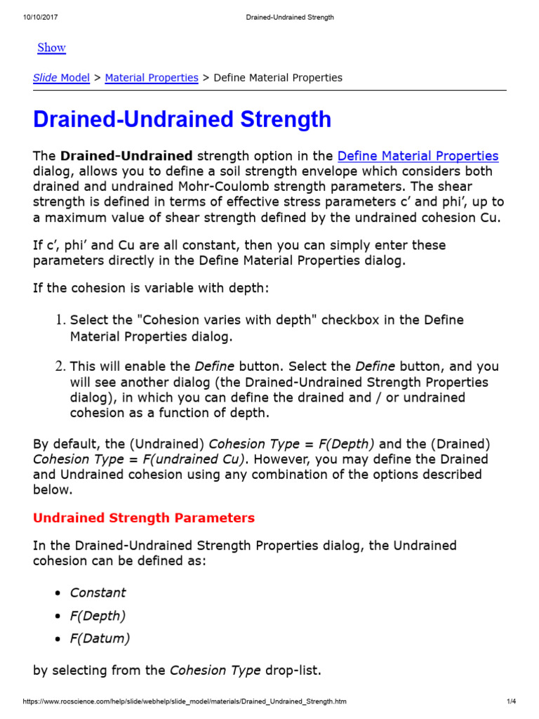 Drained Undrained Strength Pdf Solid Mechanics Continuum Mechanics