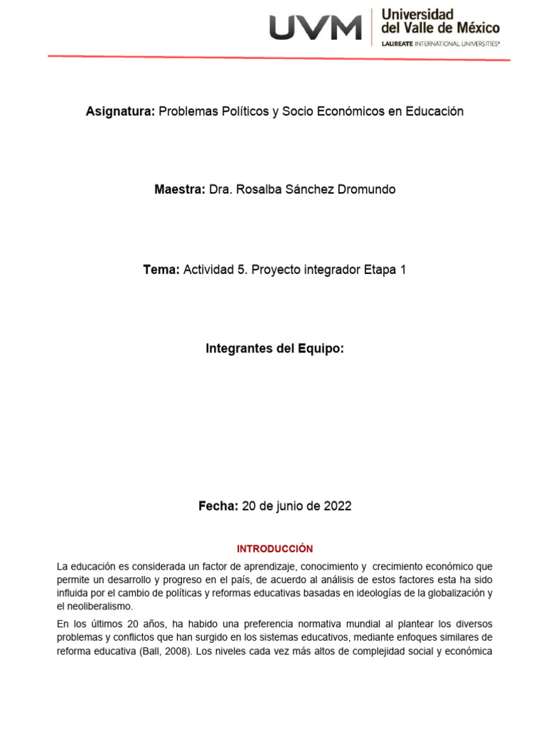 A5_Equipo21 Proyecto integrador | PDF | Enseñando | Evaluación