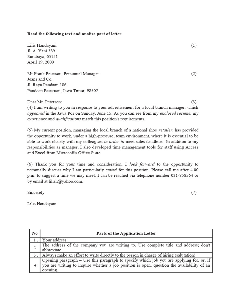 Example of Aplication Letter | PDF