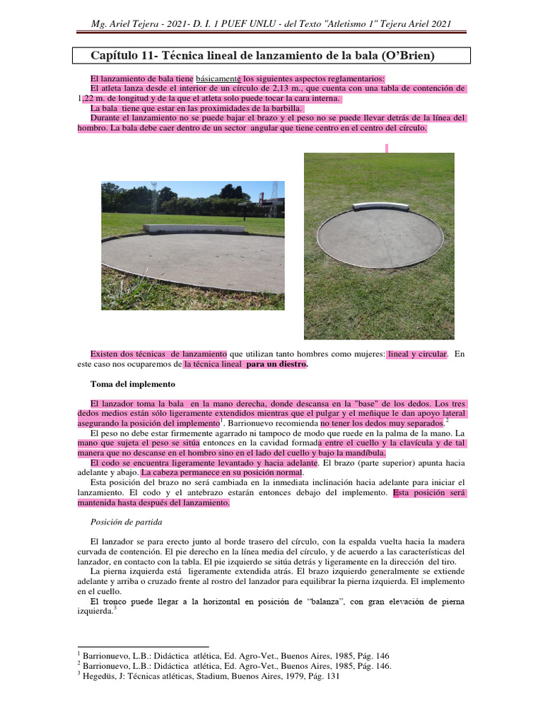 Lanzamiento de Bala Atletismo 1 - Tejera Ariel 2021 | PDF | Hombro ...