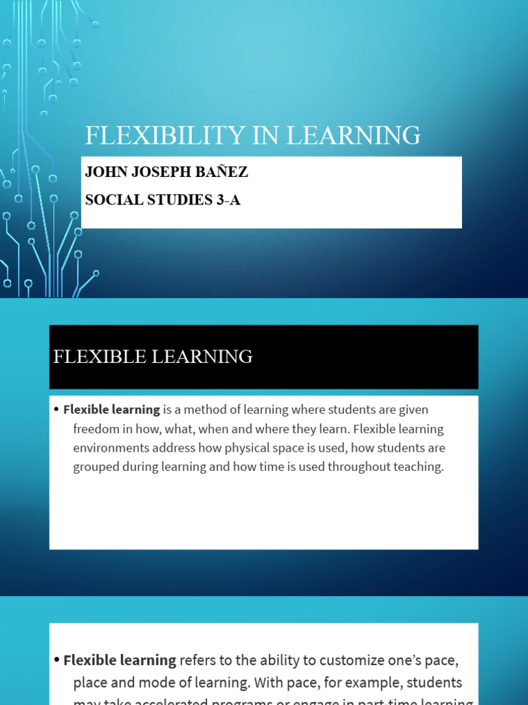 Flexibility in Learning | PDF | Distance Education | Educational Technology