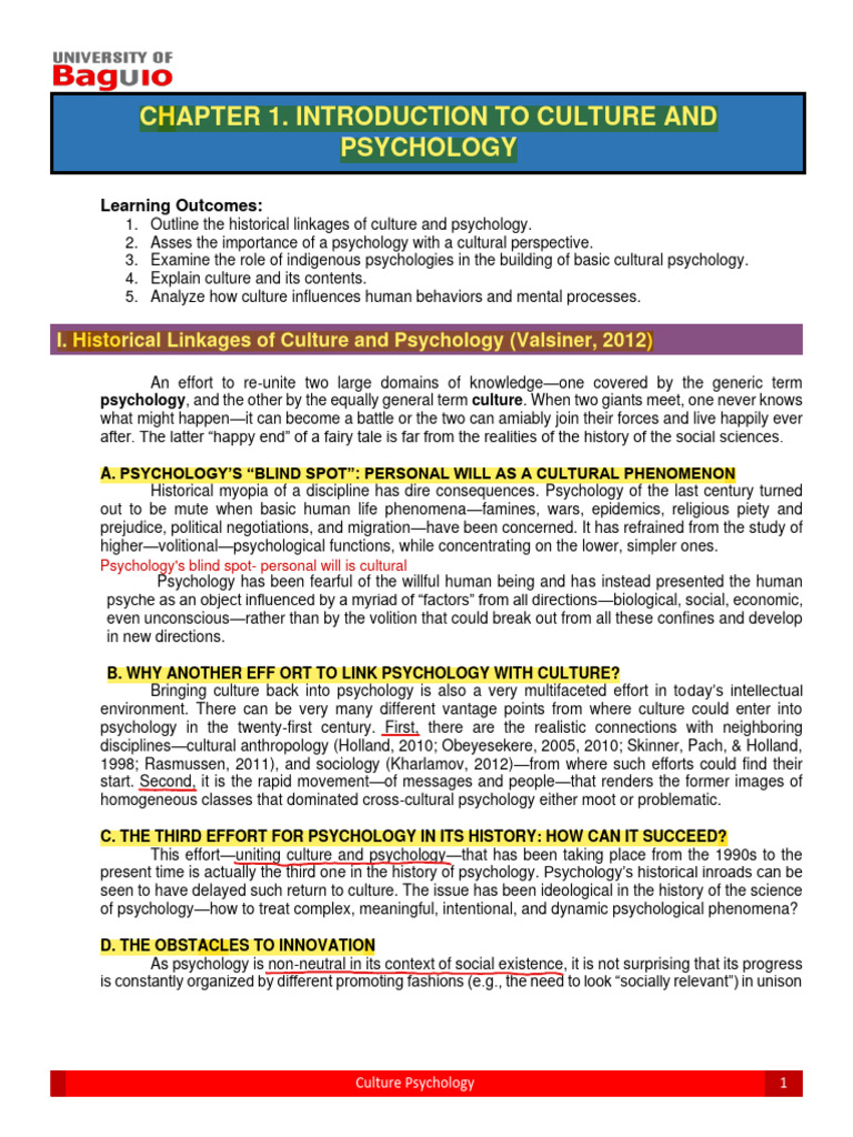 BPSYCH11_Chapter-1_Introduction-to-Culture-Psychology | PDF ...