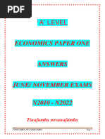 A Level Economics Data Response Zimsec | PDF