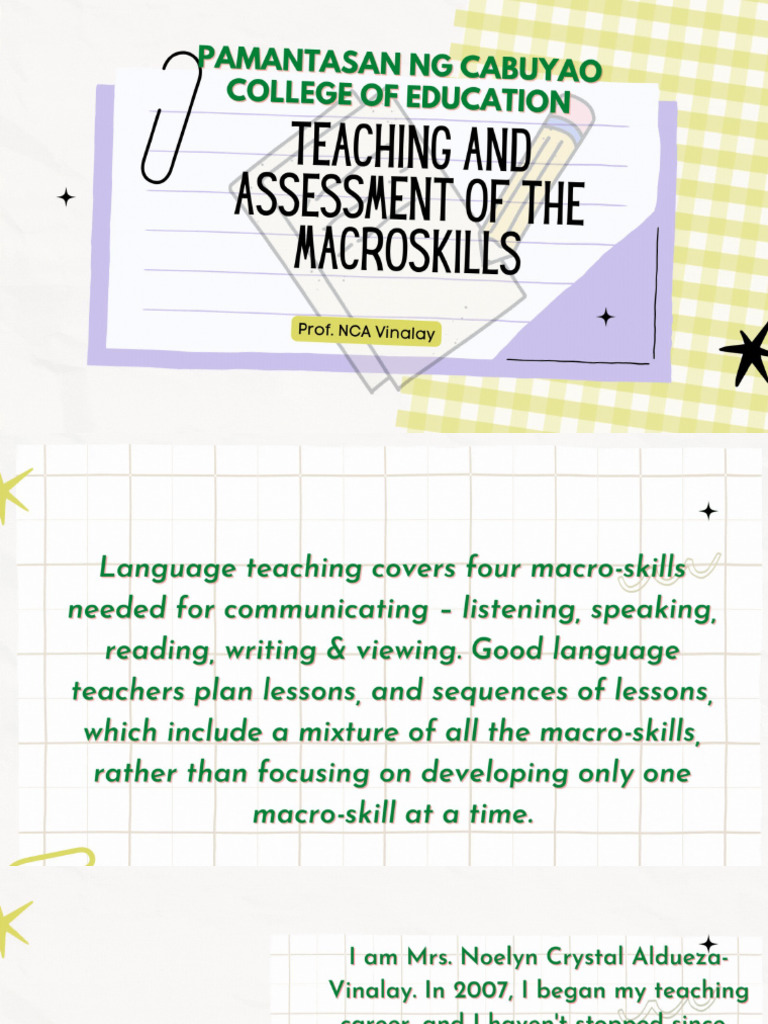 Teaching And Assessment Of Macroskills Intro Pdf