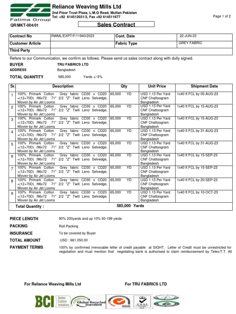 Refere To Our Communication, We Confirm As Follows. Please Send Us ...