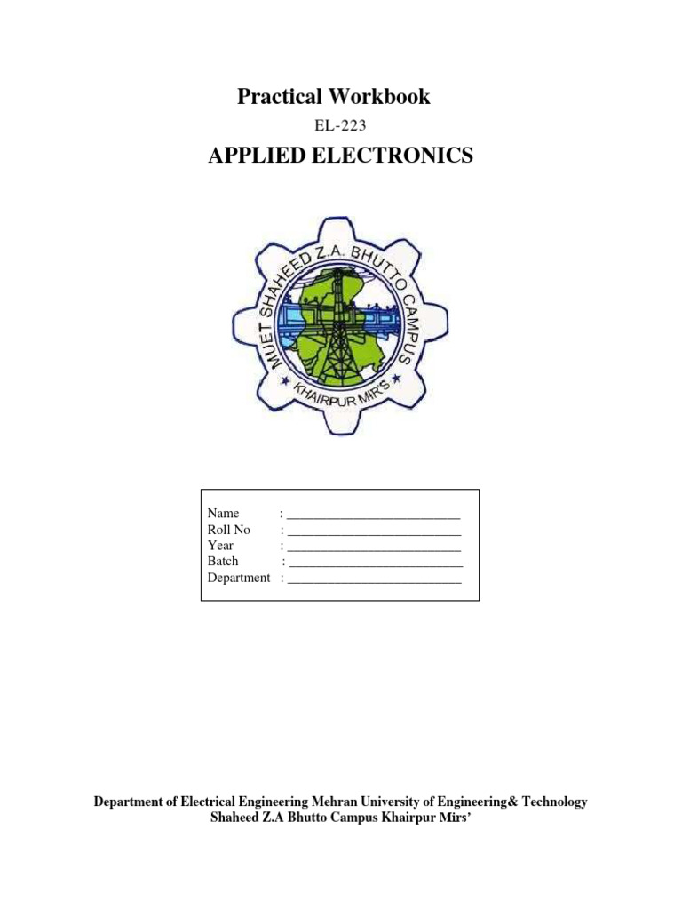 Practical Workbook Template | PDF | Operational Amplifier | Amplifier