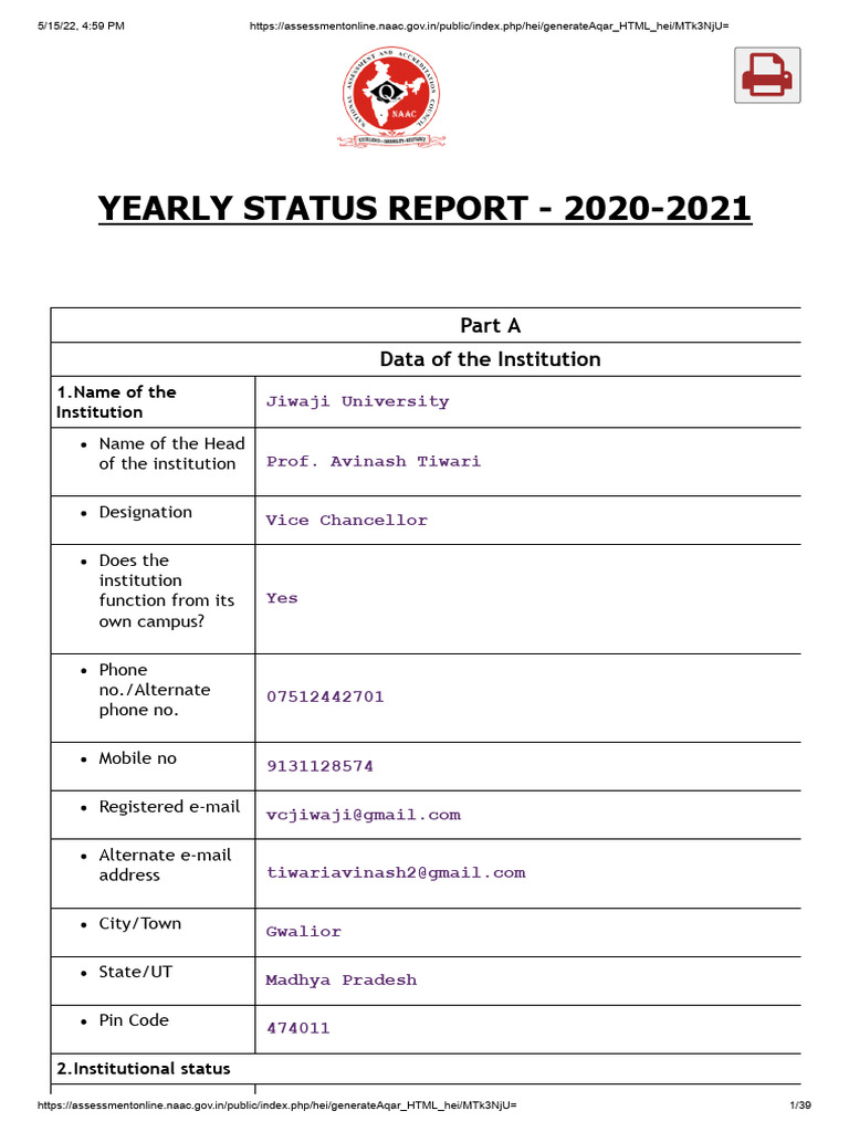 NAAC Approved AQAR 2020-21 | PDF | Curriculum | Learning