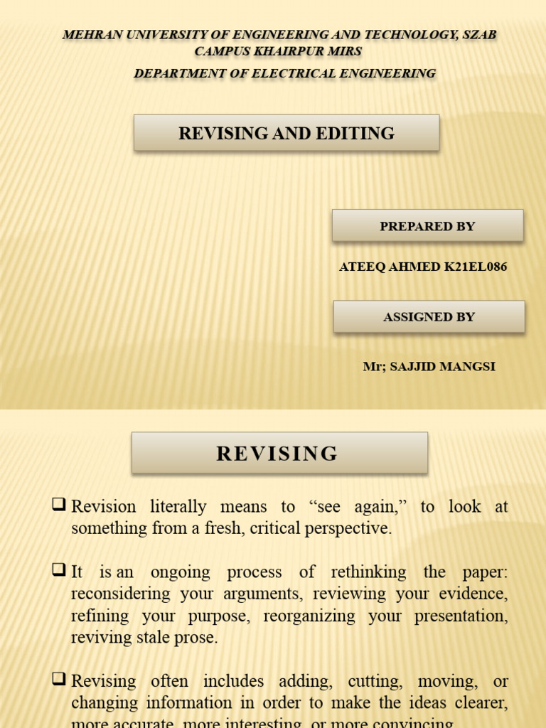 Revision and Editing Techniques | PDF | Career & Growth