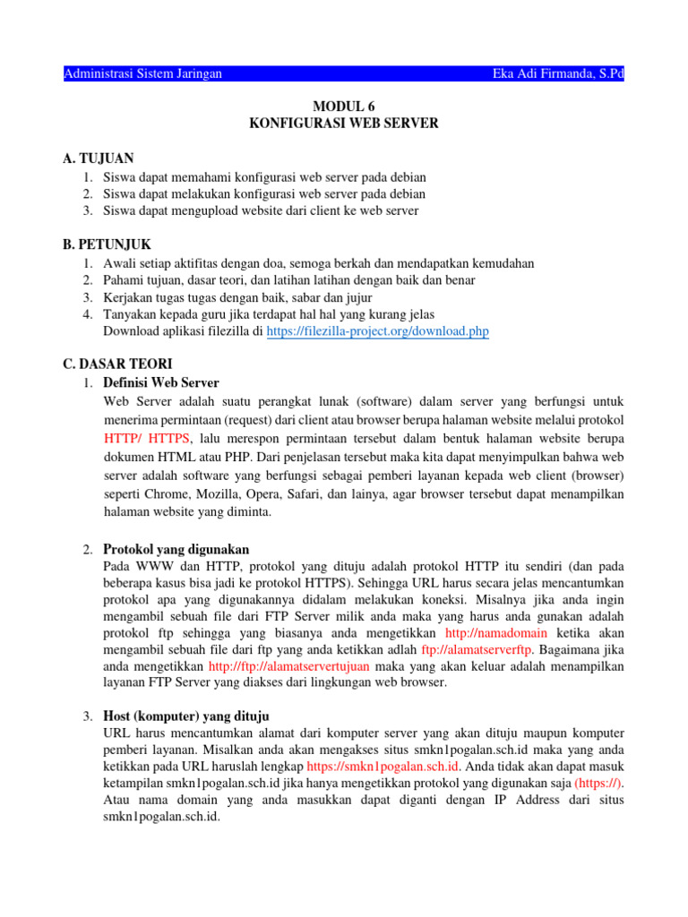 ASJ Modul 6 WEB SERVER | PDF