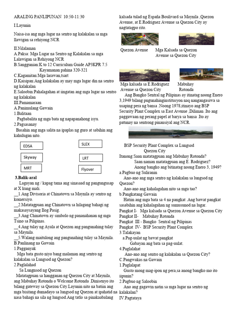 4th AP 7.4 Sentro NG Kalakalan | PDF