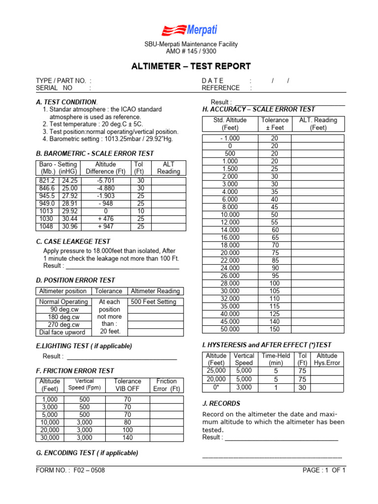 Altimeter - Test Report | PDF | Altimeter | Atmospheric Pressure