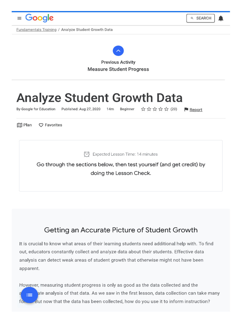 Analyze Student Growth Data | PDF