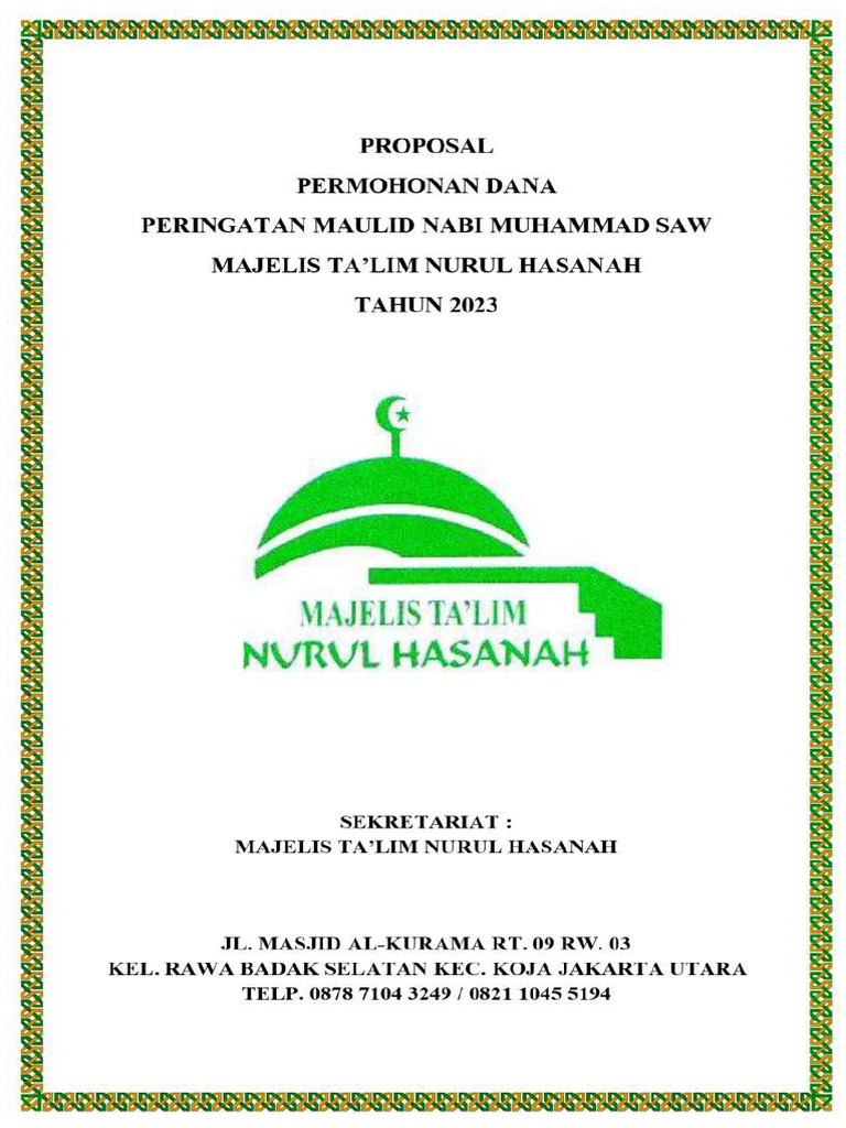 Proposal Maulid Nabi Muhammad Saw | PDF