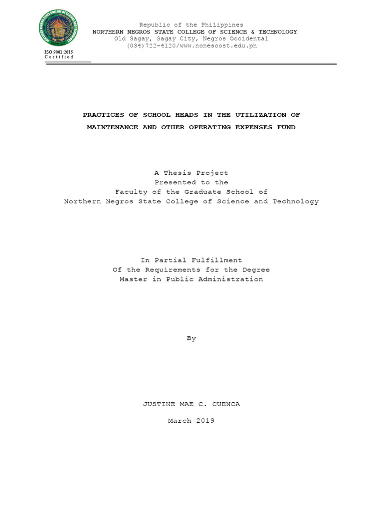 School Heads' MOOE Fund Utilization Practices | PDF | Expense | Iso 9000