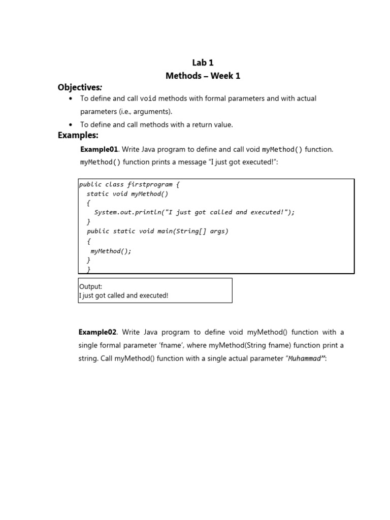 Lab Manual 1st Week | PDF Lab Manual 1st Week | PDF