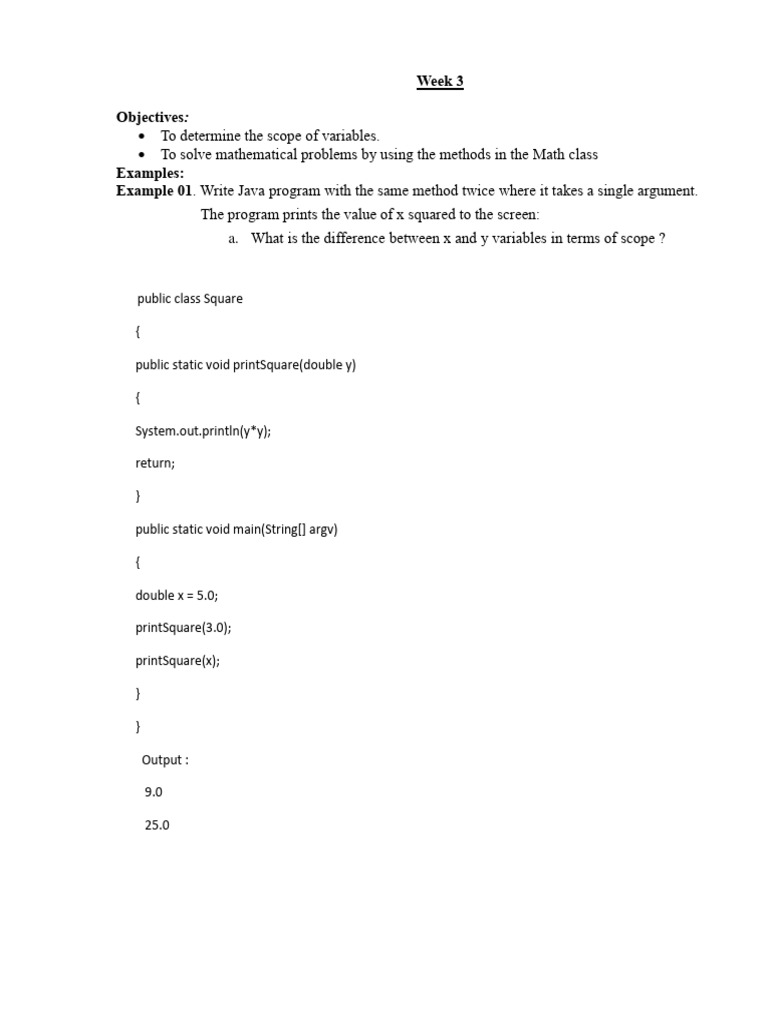 Lab Manual 3rd Week | PDF Lab Manual 3rd Week | PDF
