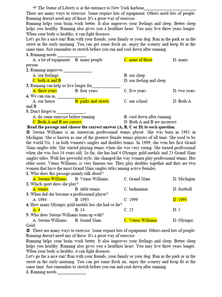 Ôn Gi A Kì 2 Anh 6 | PDF | Venus Williams | Serena Williams