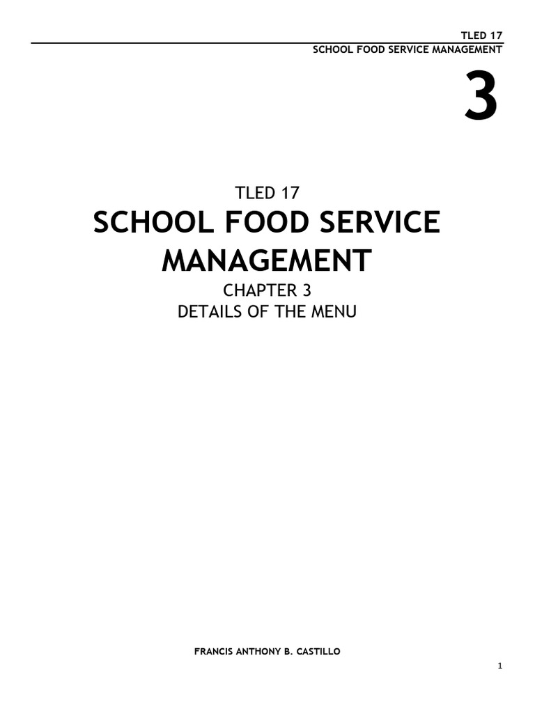 Tled 17 - Module 3 | PDF | Menu | Restaurants
