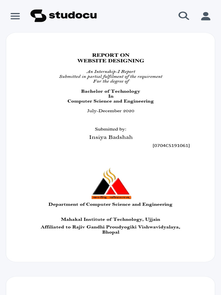 Internship Report For HTML and CSS - REPORT ON WE | PDF