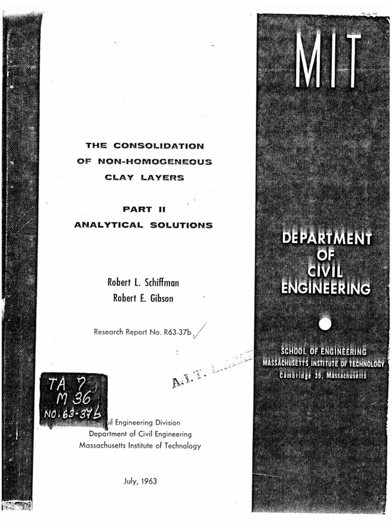 The Consolidation of Non-Homogeneous Clay Layers Part II - 11 | PDF