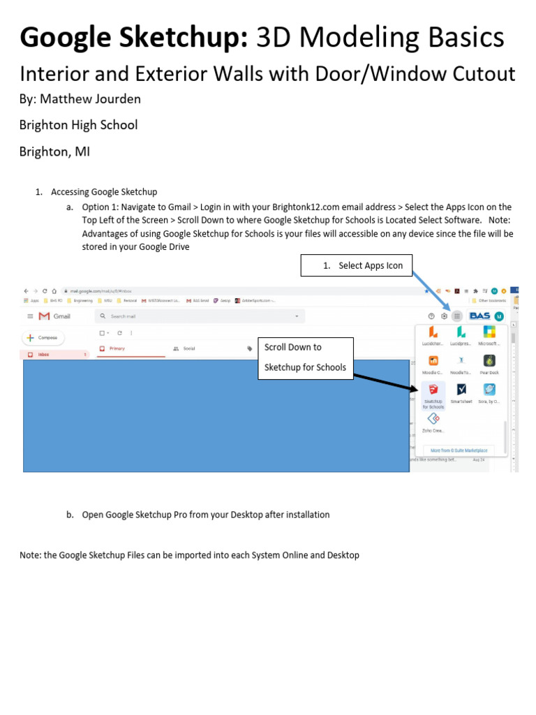 01 Google Sketchup Basic 3D Modeling | PDF | Sketch Up | Door