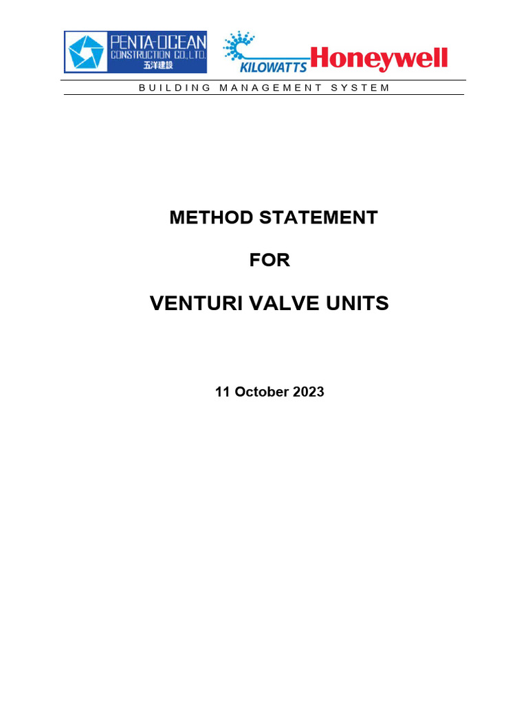 VV Method of Statement | PDF | Physical Quantities | Building Engineering