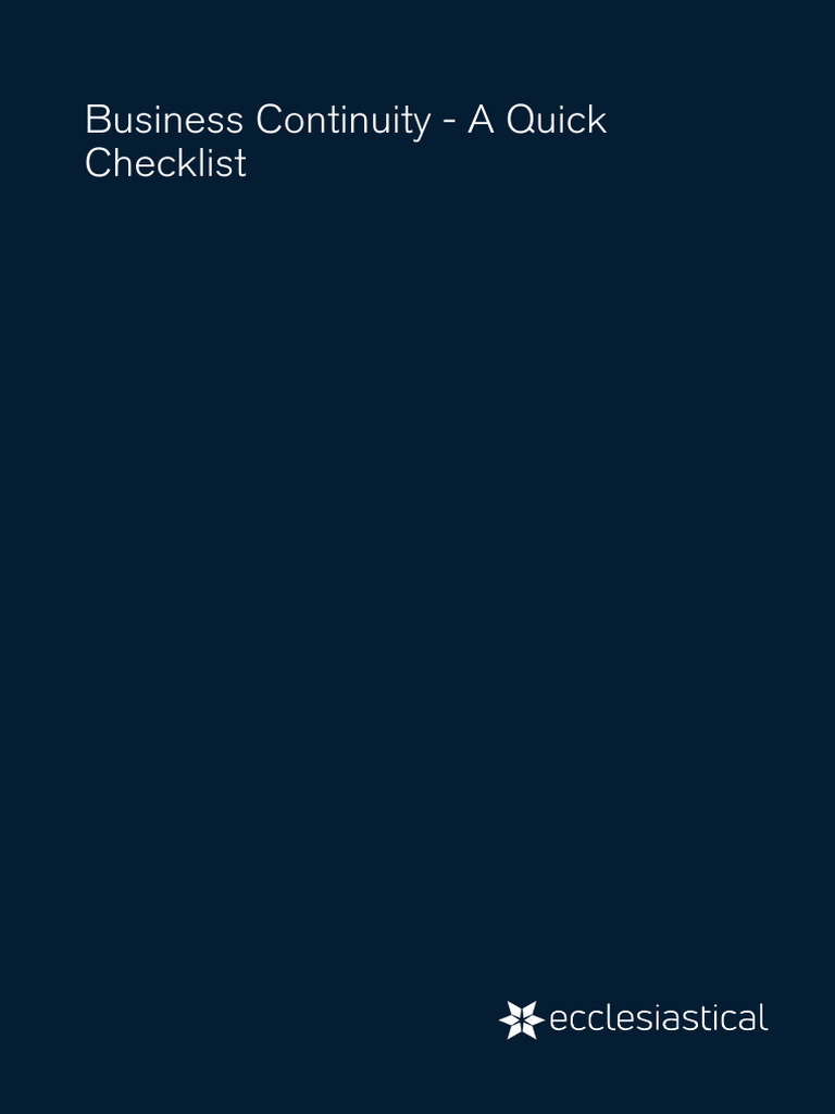 BCP Check List | PDF | Policy | Business