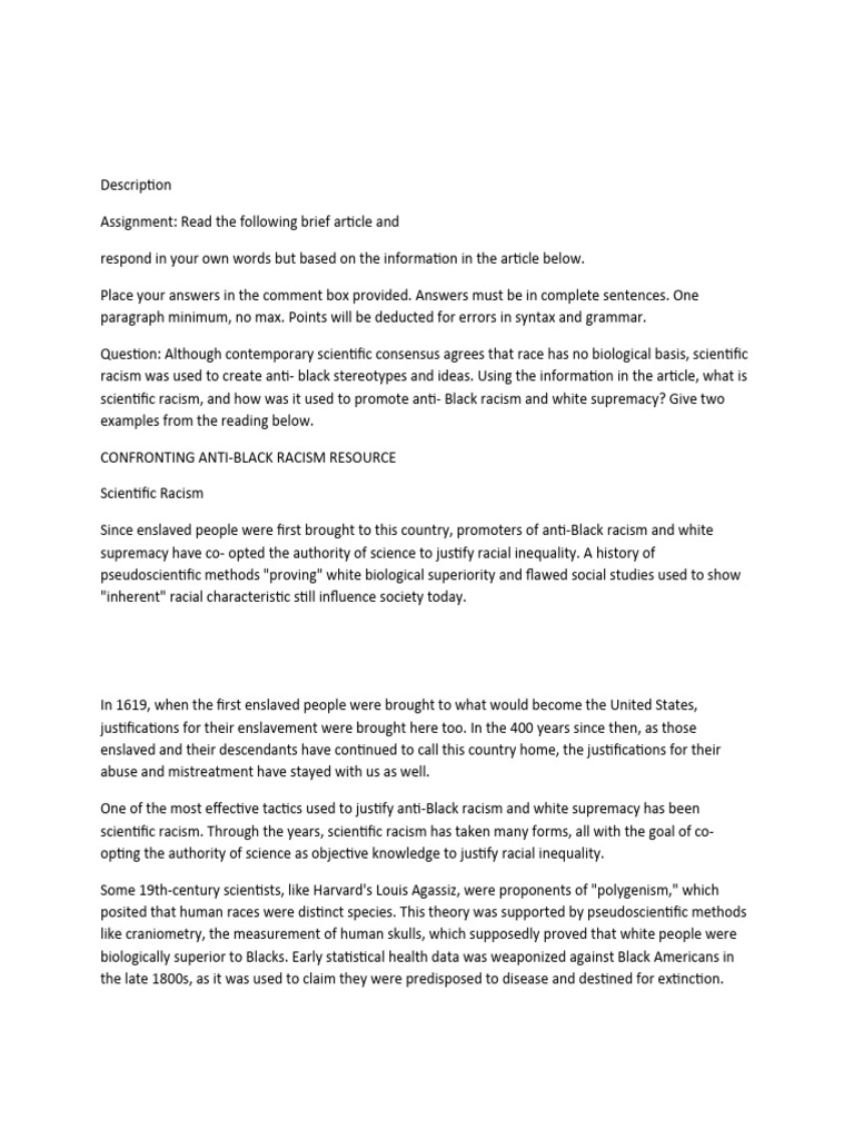 What Is Scientific Racism | PDF | Discrimination & Race Relations | Racism