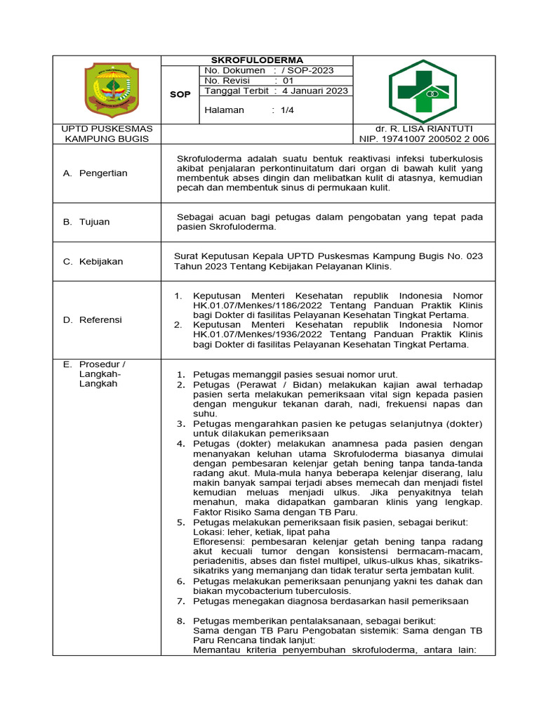 Sop Skrofuloderma | PDF
