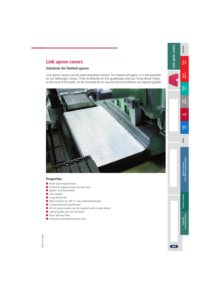 Link Apron Covers - Kabelschlepp India | PDF | Mechanical Engineering ...