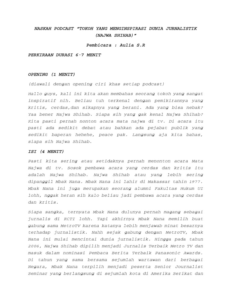 Naskah Podcast Materi 6 | PDF