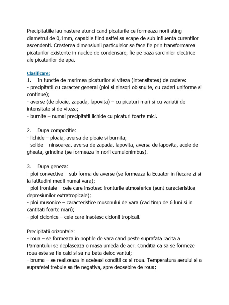 Precipitatiile | PDF
