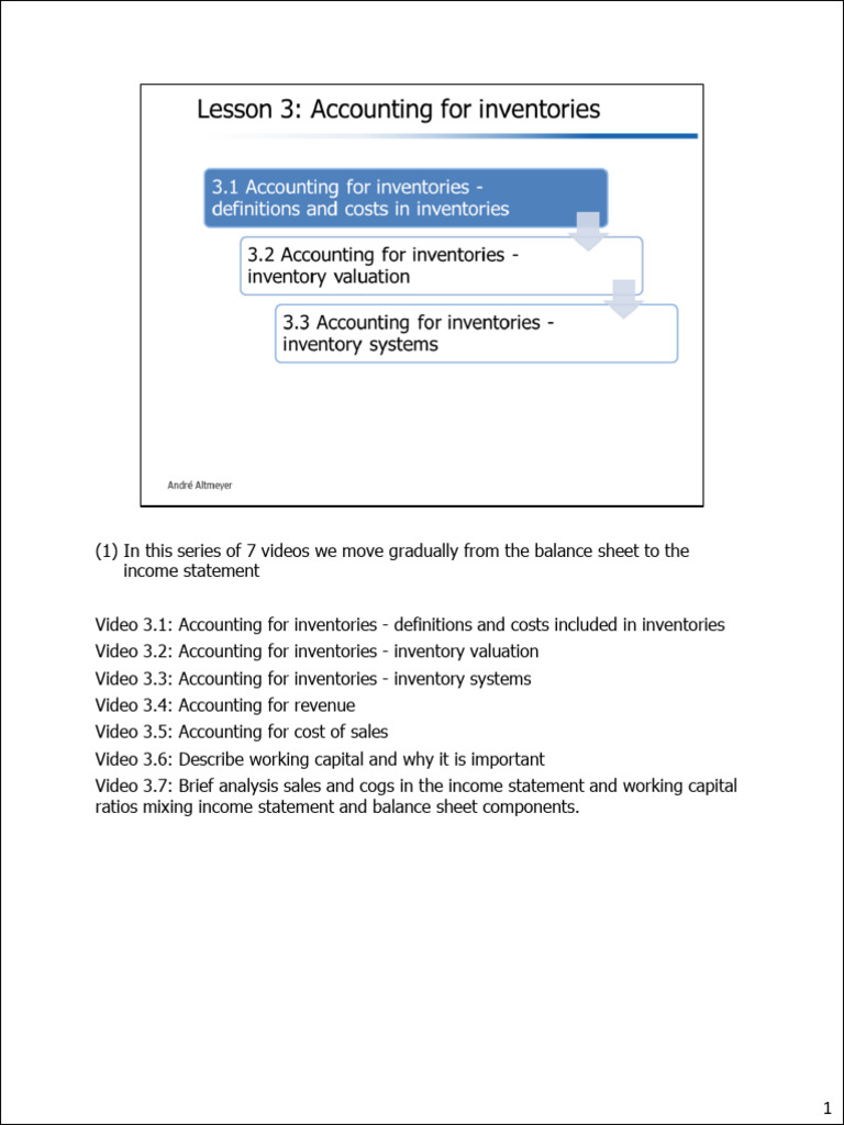 3.1v - Definitions and Costs Included in Inventories | PDF | Inventory ...