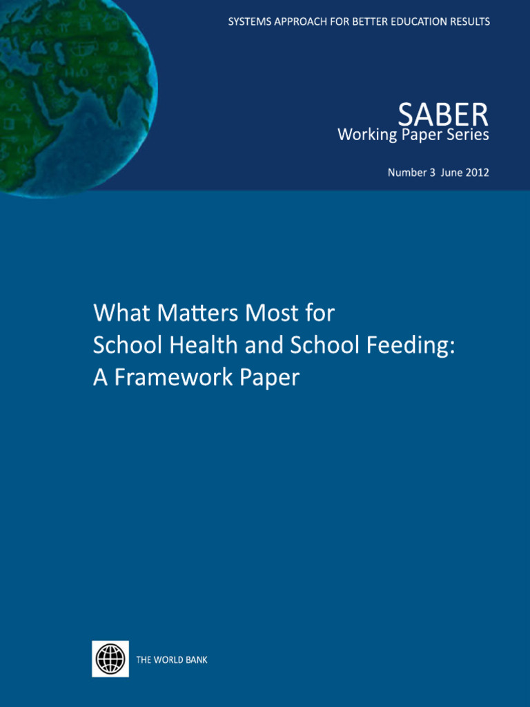 Framework SABER-School Health | PDF | Poverty | Poverty & Homelessness