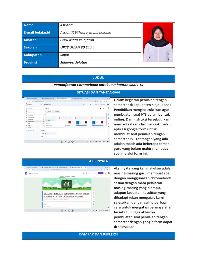 Pemanfaatan Chromebook Untuk Pembuatan Soal PTS | PDF