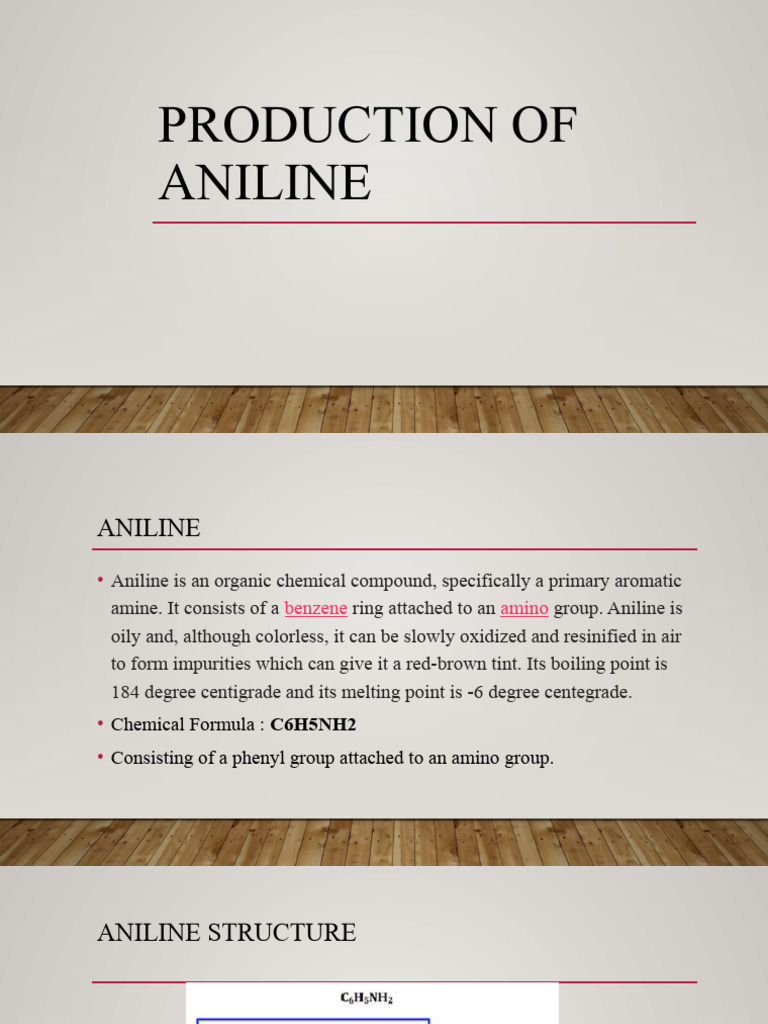 Aniline Production and Properties | PDF | Cooking, Food & Wine ...