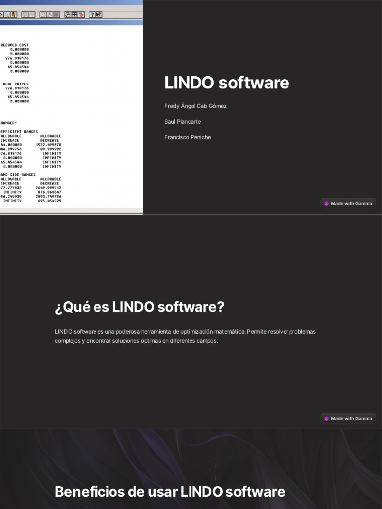 LINDO Software | Descargar gratis PDF | Software | Optimización Matemática