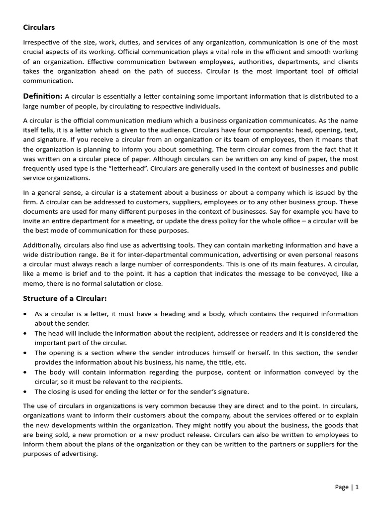 Circulars | PDF | Information | Communication