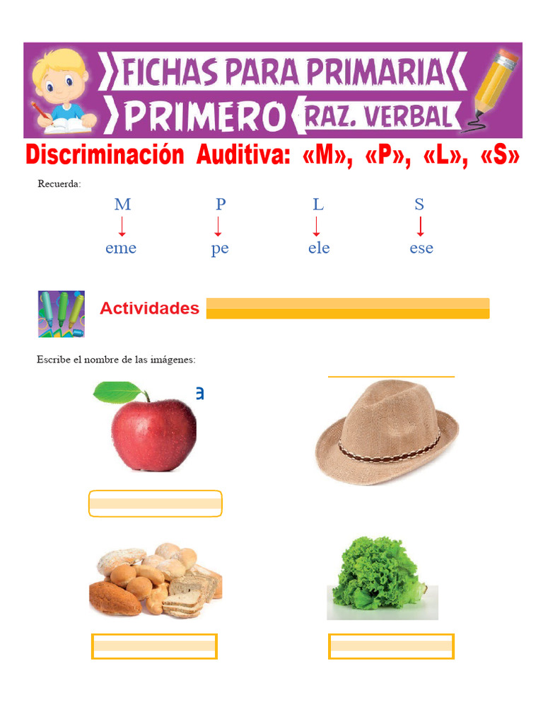Actividades Fonemas M, P, S, L para Primer Grado | PDF
