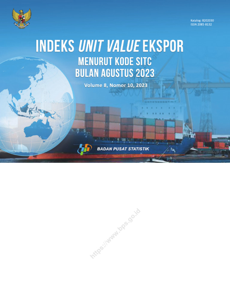 Indeks Unit Value Ekspor Menurut Kode SITC Bulan Agustus 2023 | PDF