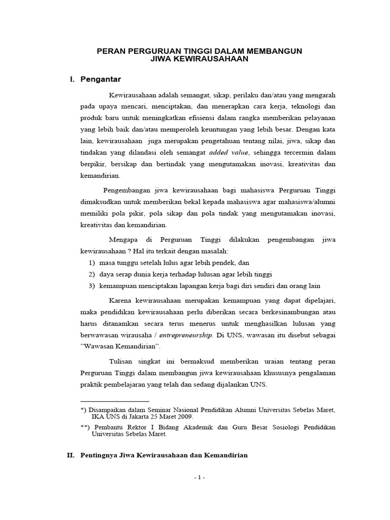 Peran Perguruan Tinggi Dalam Membangun | PDF | Karier & Perkembangan | Pengembangan Diri