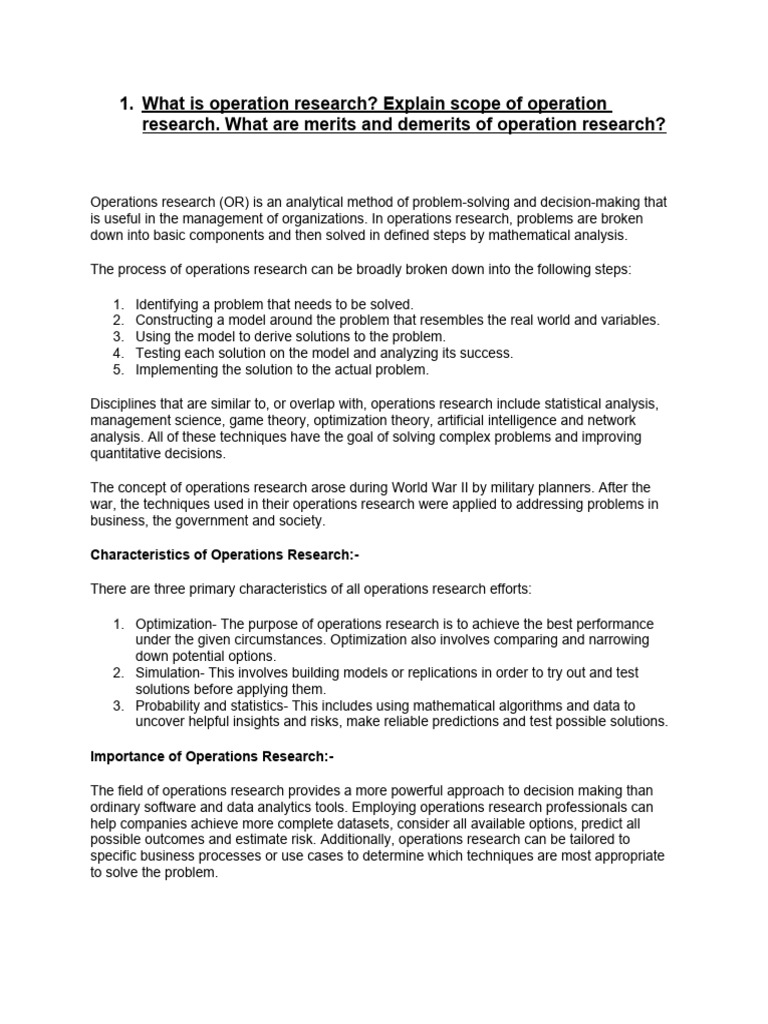 Operation Research | PDF | Operations Research | Applied Mathematics