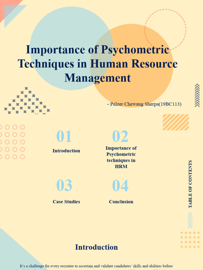 Importance of Psychometric Techniques in Human Resource Management ...